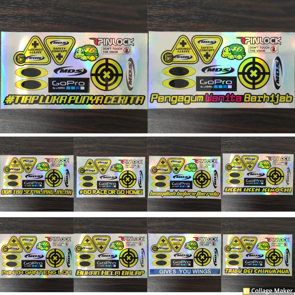 Helmet Glass Sticker | Mds Hologram Helmet visor Set Sticker | Shopee ...