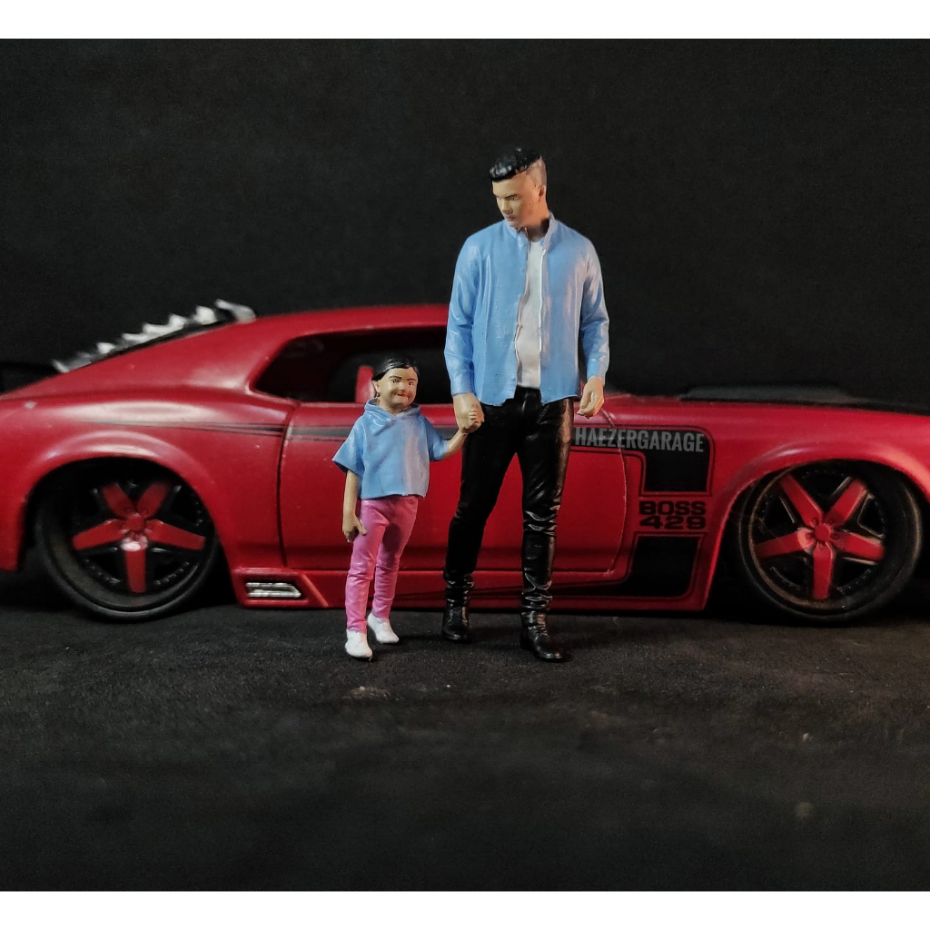 Father and Son Figures Miniature Figures 1/24 1:24 Family Diecast ...