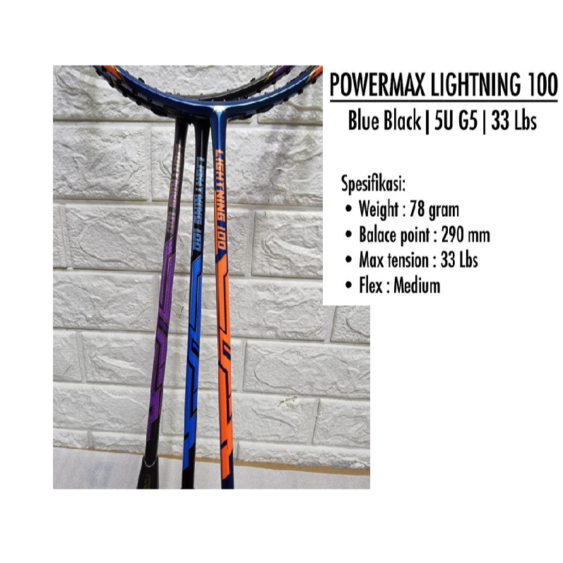 Powermax Lightning 100 Badminton Racket Racket Racket weight 78g ...