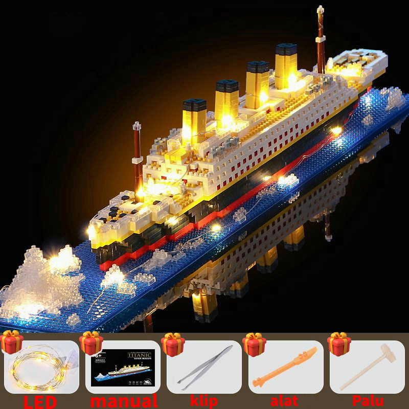 6000pcs/1878pcs Titanic Cruise Ship Model Boat Mini Bricks Model DIY ...