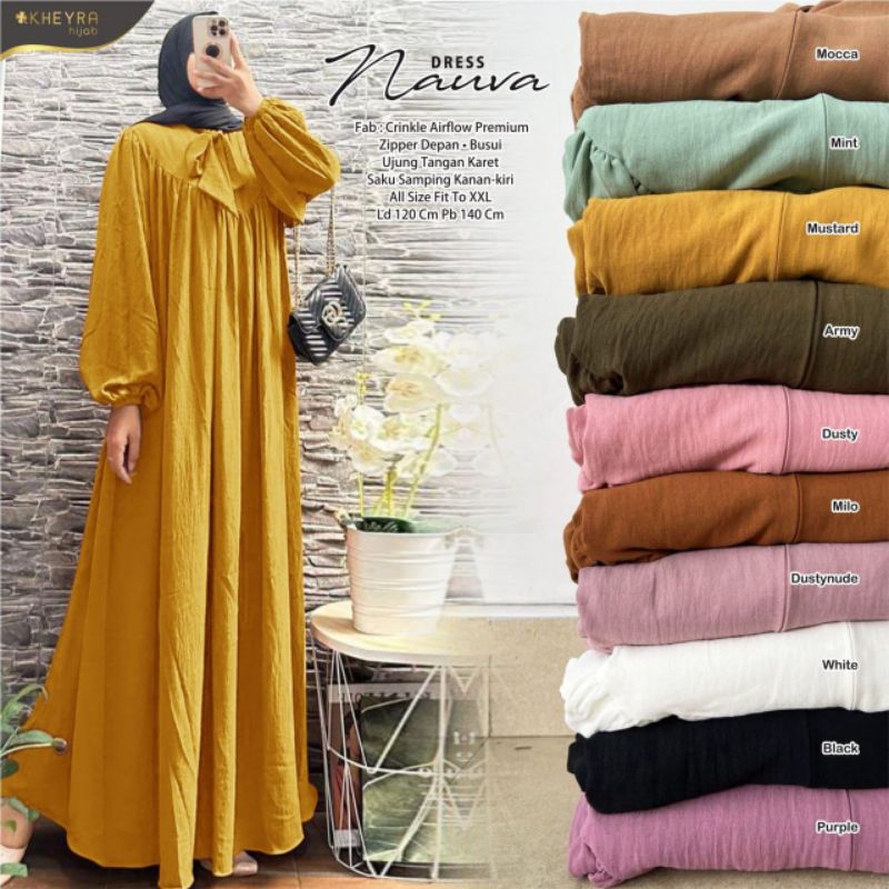 Nauva Busui Dress Front Zipper || Ori Labeled KHEYRA | Shopee Philippines