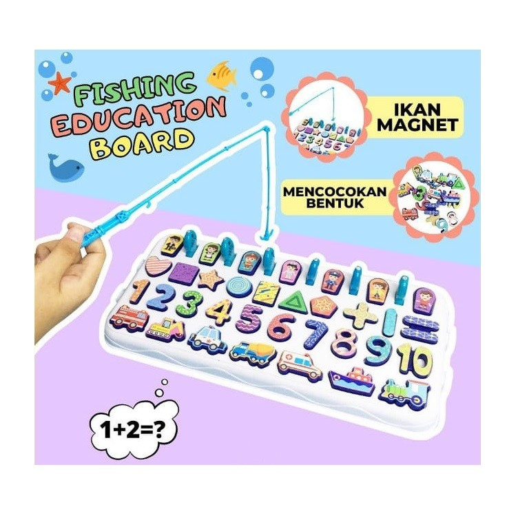Children's educational toy, diy study table, magnetic fishing, numbers ...