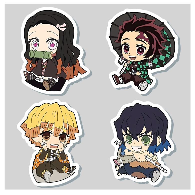 Demon Slayer KNY Tanjiro Nezuko Inosuke Zenitsu sticker | Shopee ...