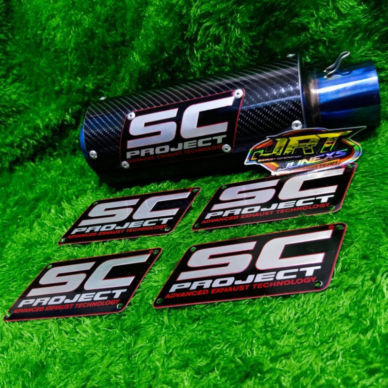 Sc project exhaust emblem made of shiny aluminum, not a sticker ...