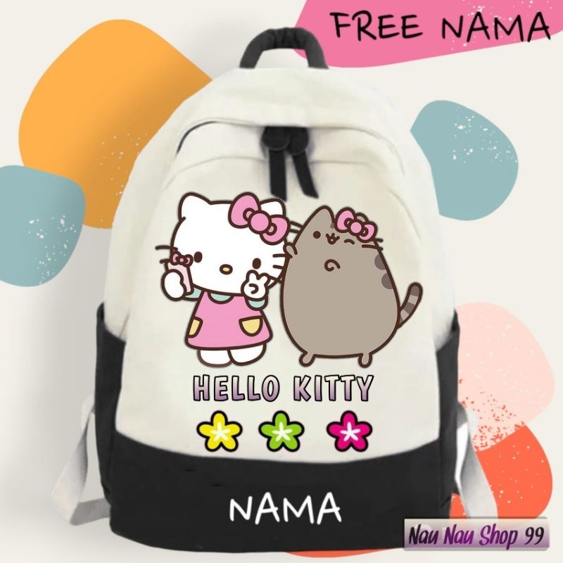 (FREE NAME) CUTE HELLO KITTY PUSHEEN CHILDREN'S BACKPACK | Shopee ...