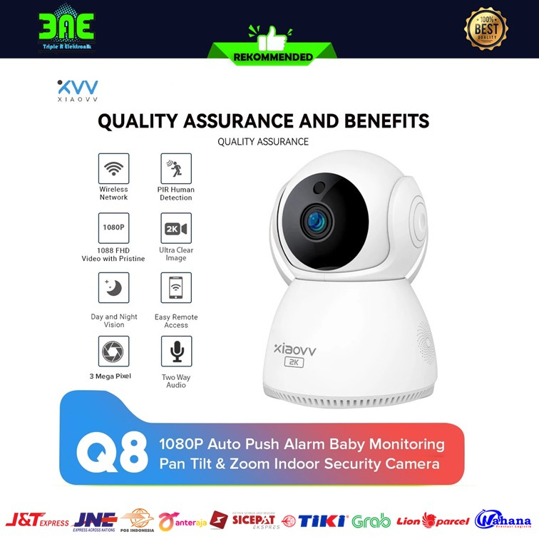 Cctv Ipcam Xiaovv Q8 2K UHD Wireless Smart XVV 360 PTZ Ip Camera 3MP ...