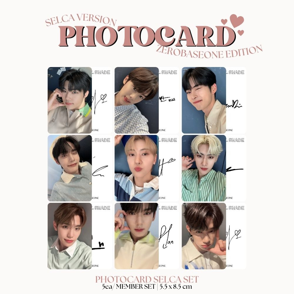 Photocard ZB1 SELCA YOUTH IN THE SHADE ZEROBASEONE 2 SIDES (5 PCS + LAMINATED 2 SIDES) HAND ...