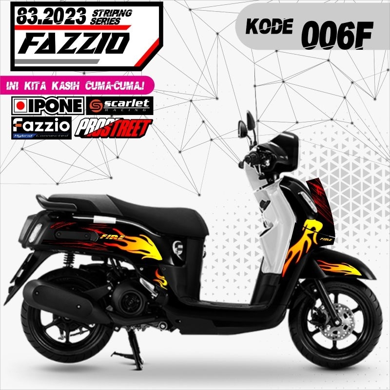 Fazzio motorbike striping Decal, Yamaha Fazzio 125 Sticker, Fazzio body ...