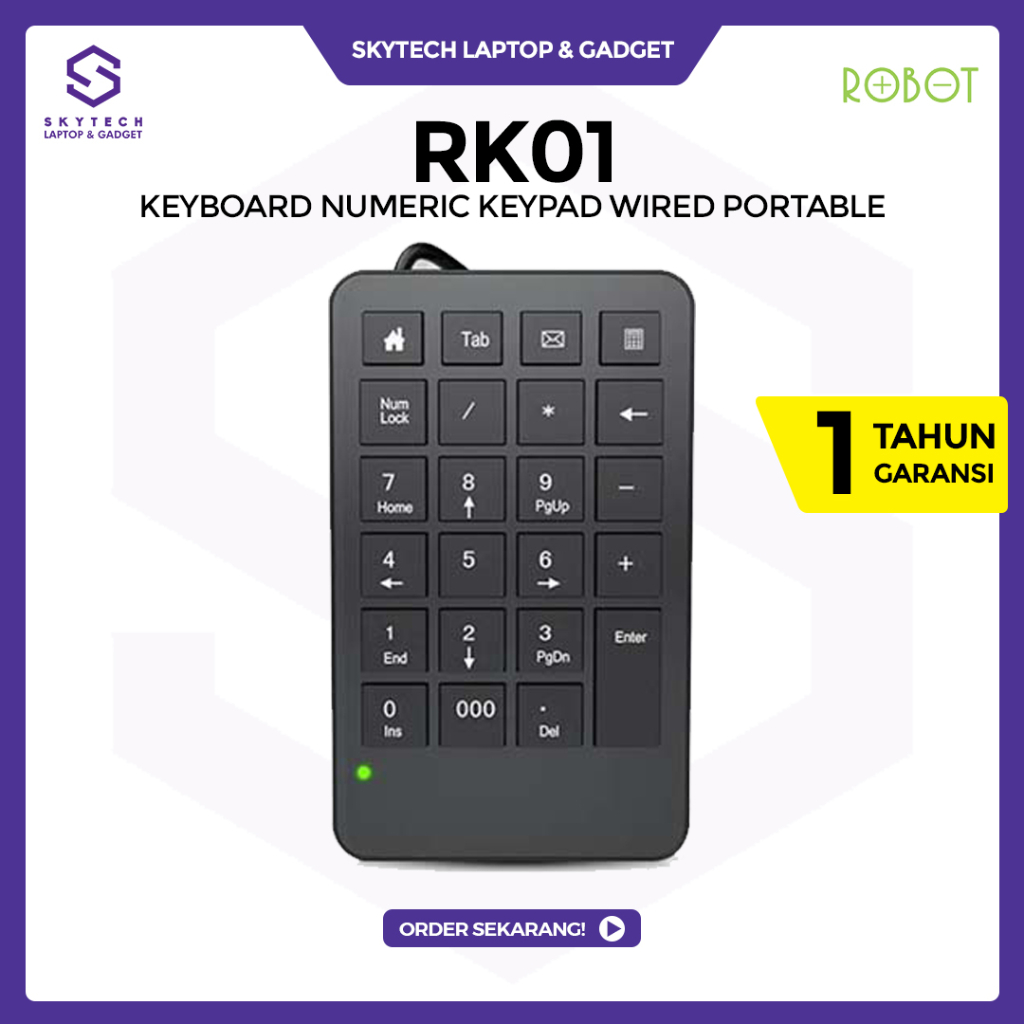 TOMBOL Keyboard NUMERIC ROBOT RK01 KEYPAD WIRED PORTABLE MULTIMEDIA ...