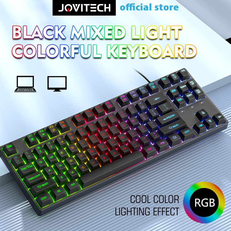 Jovitech K87 Gaming Keyboard and Mouse RGB Set Gaming Mouse Square Key ...