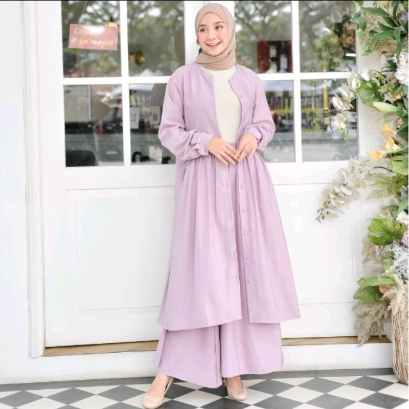 One set long tunic skirt watna lilac | Shopee Philippines