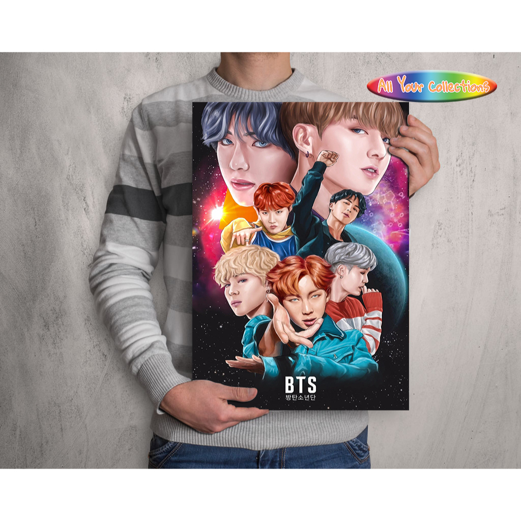 Bts Poster Painting for All Members Size A3+ Unofficial Merchandise ...