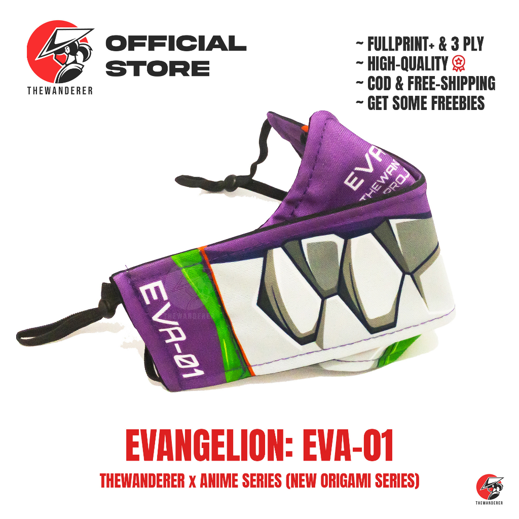 Twdr x Evangelion Eva Unit 01 Gundam Mask Anime Origami FULLPRINT+3Ply ...