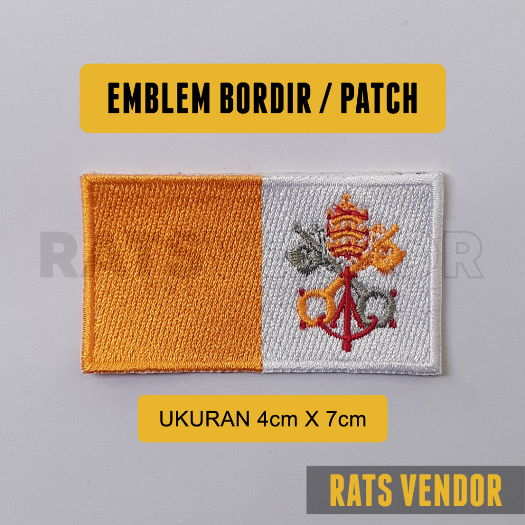 Embroidered Emblem / Vatican Flag Patch | Shopee Philippines