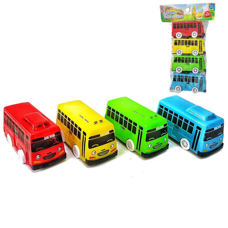 Mj Toy Little Bus Toya Small Bus Contains 4 Cars For Boys 3 4 5 6 Years ...