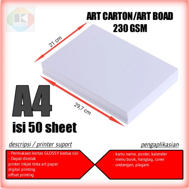 230 gsm a4 art carton paper contains 50 a4 size sheets | Shopee Philippines