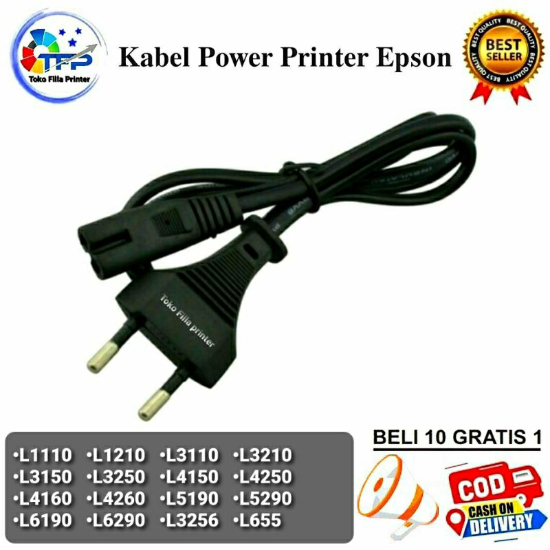 Epson Printer Power Cable L1110 L1210 L3110 L3210 L3150 L3250 L4150 ...