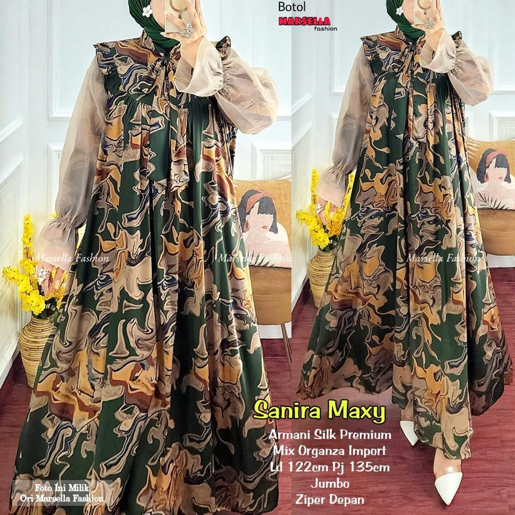 Sanira MAXY DRESS MOTIF DRESS BY Megastore Material ARMANI SILK PREMIUM MIX ORGANZA IMPORT ...