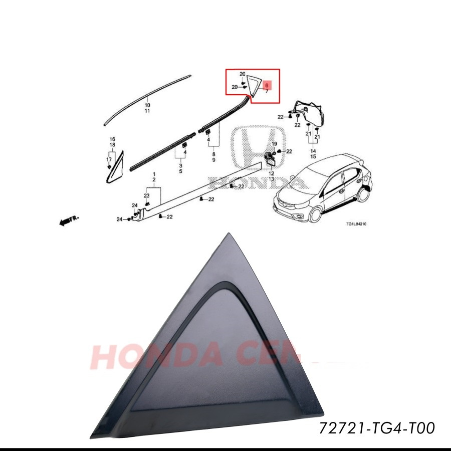 Brio Back Door Triangle pillar garnish 2019 2020 2021 2022 2023 brio ...