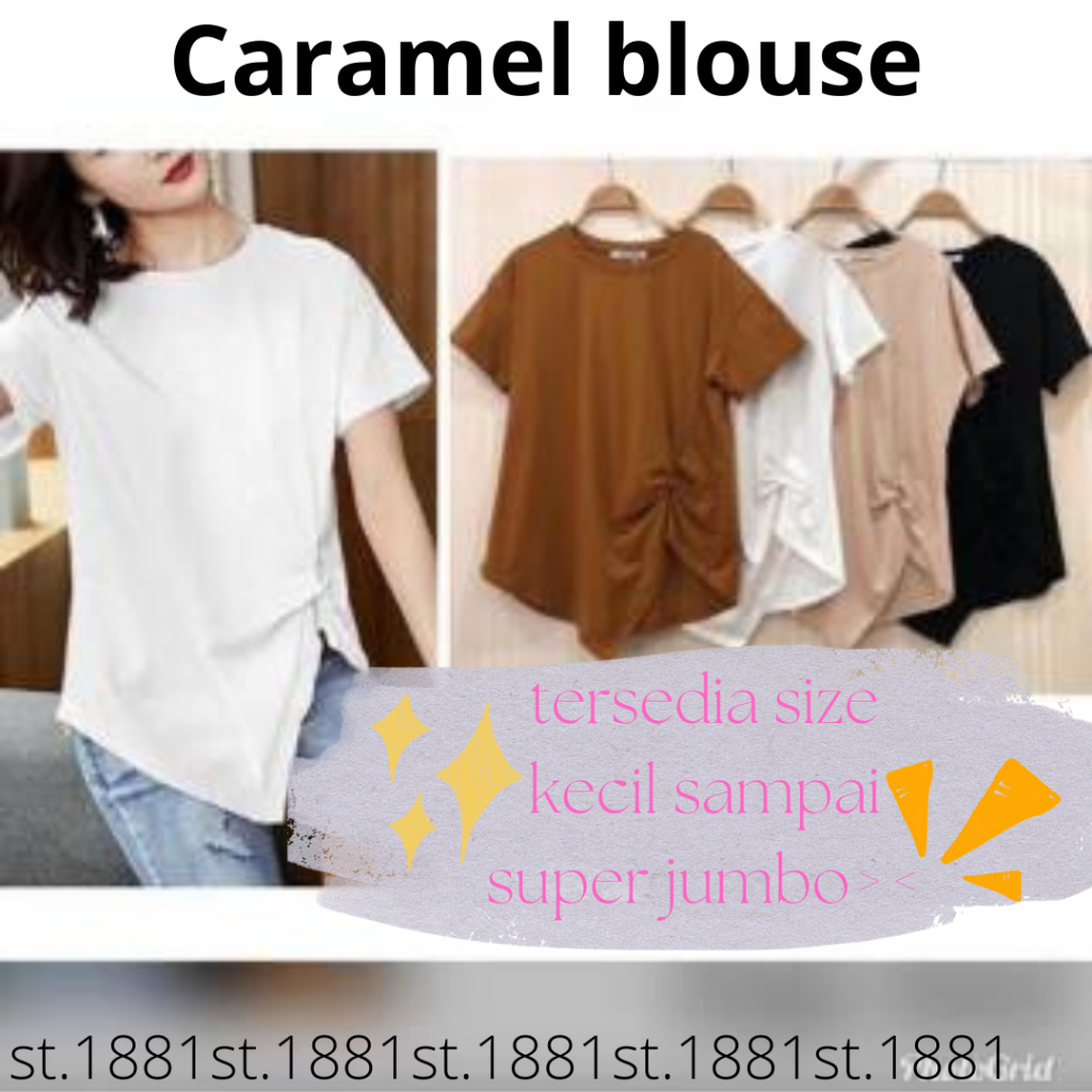 Caramel blouse - sizes S/M/L and big sizes up to 7XL | Shopee Philippines