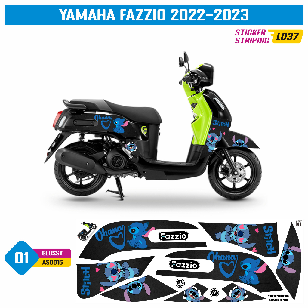 Yamaha Fazzio Striping Sticker 2022-2023 Variation Lis Decal AS0016 ...