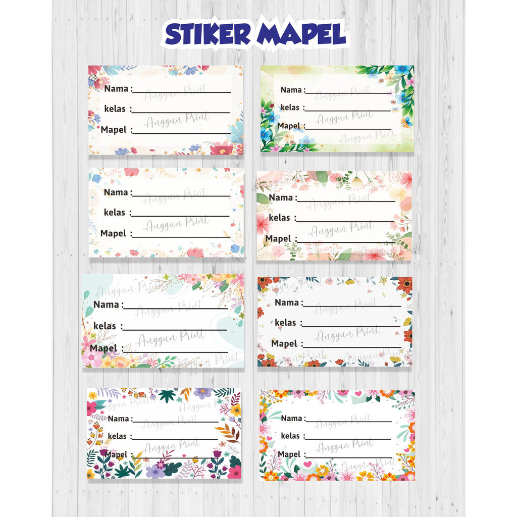 MATA Mapel Stickers - School Textbook Labels - Subject stickers ...