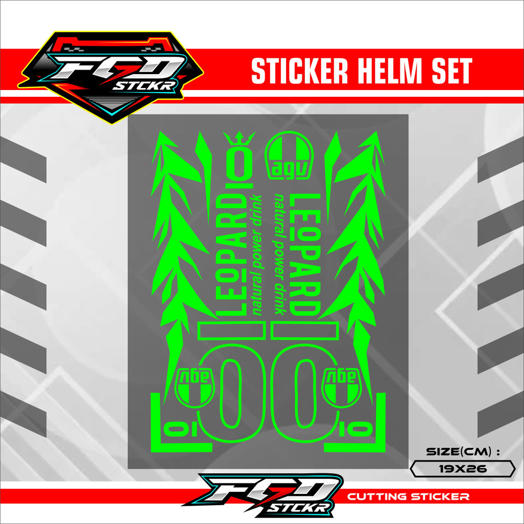 Helmet Sticker - CUTTING LEOPARD JM Sticker SET For Helmet | Shopee ...