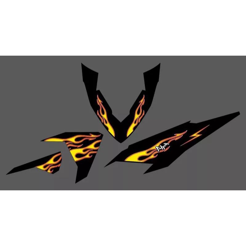 Striping sticker vario led 2017/2018 Fire motif v3 Transparent custame ...