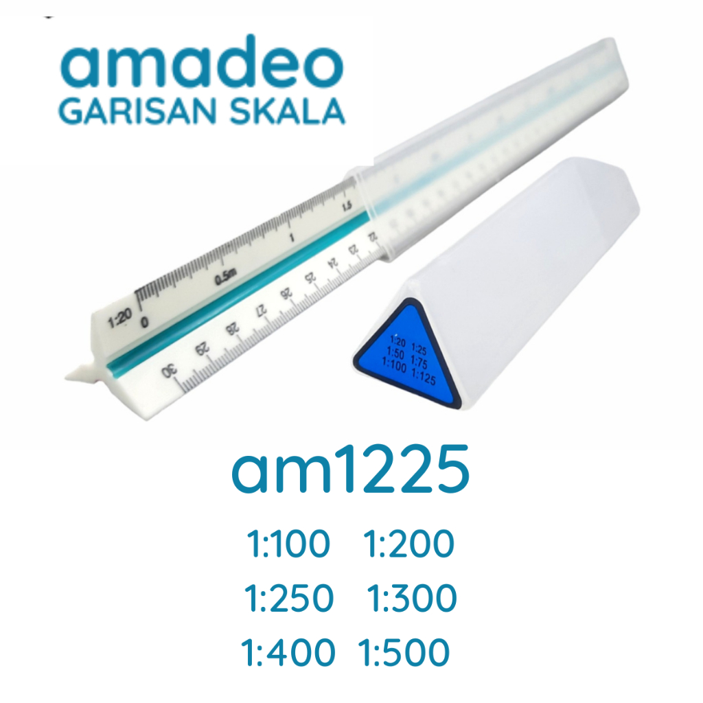 Amadeo Scale Ruler 30cm - Drafter Architect Triangle Scale Ruler ...