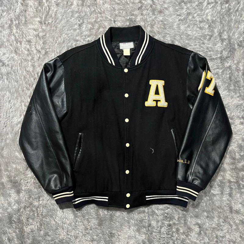HITAM Varsity jacket Black | Shopee Philippines