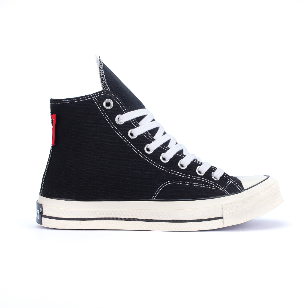 Original SHADIQ 70S HIGH BLACK WHITE SNEAKERS | Shopee Philippines