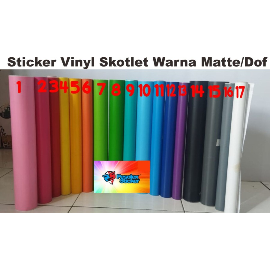 Plain Dop/Glossy Color Vinyl Scots Stickers 45CM x 15M (Roll) | Shopee ...