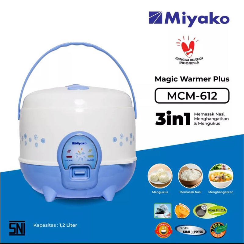Miyako magic com mcm 612 miyako rice cooke 1,2 liters | Shopee Philippines