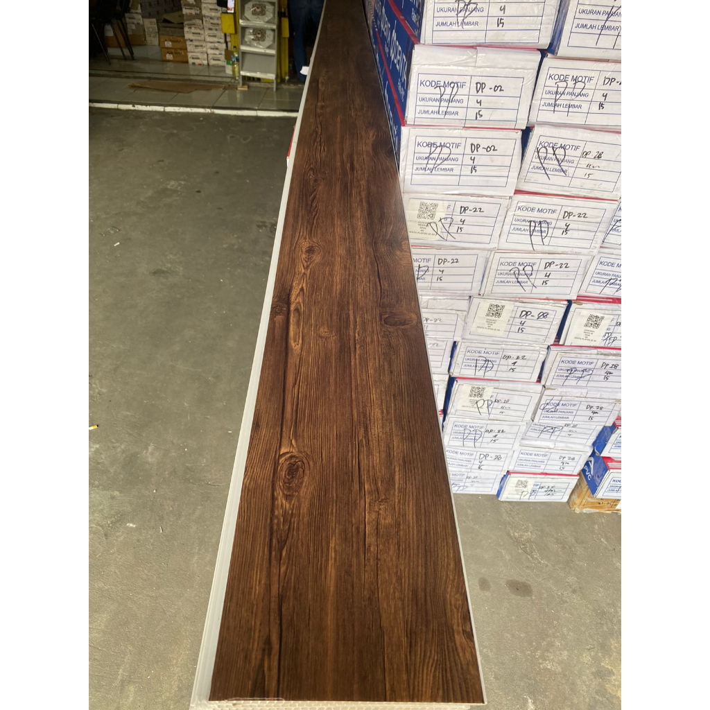 KAYU Maihome Pvc Ceiling Dark Brown Doff Laminated Wood Grain (Wood 8 ...
