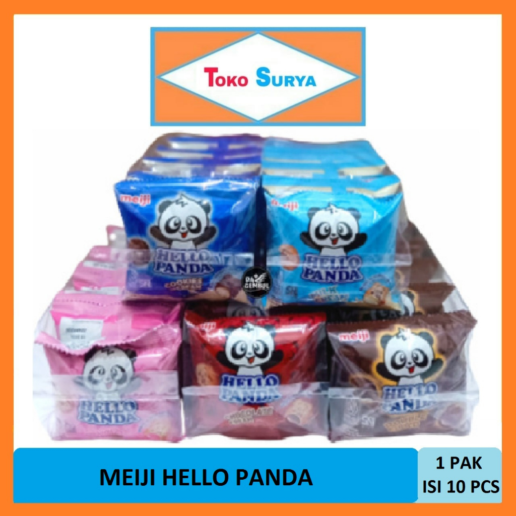 Meiji Hello Panda Biscuits Filled with Cream Chocolate/Strawberry ...