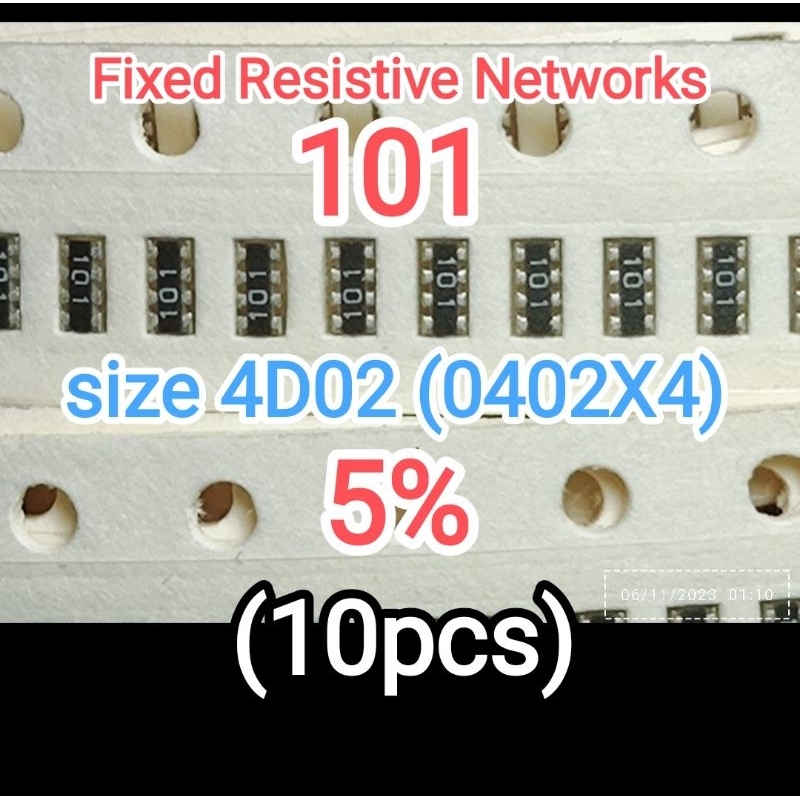 10pcs Resistance Chips Fixed Resistive Networks 0402x4 4D02 101 smd ...