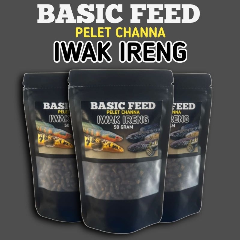 Basic feed channa pellets iwak ireng standing pouch packaging 50 grams ...