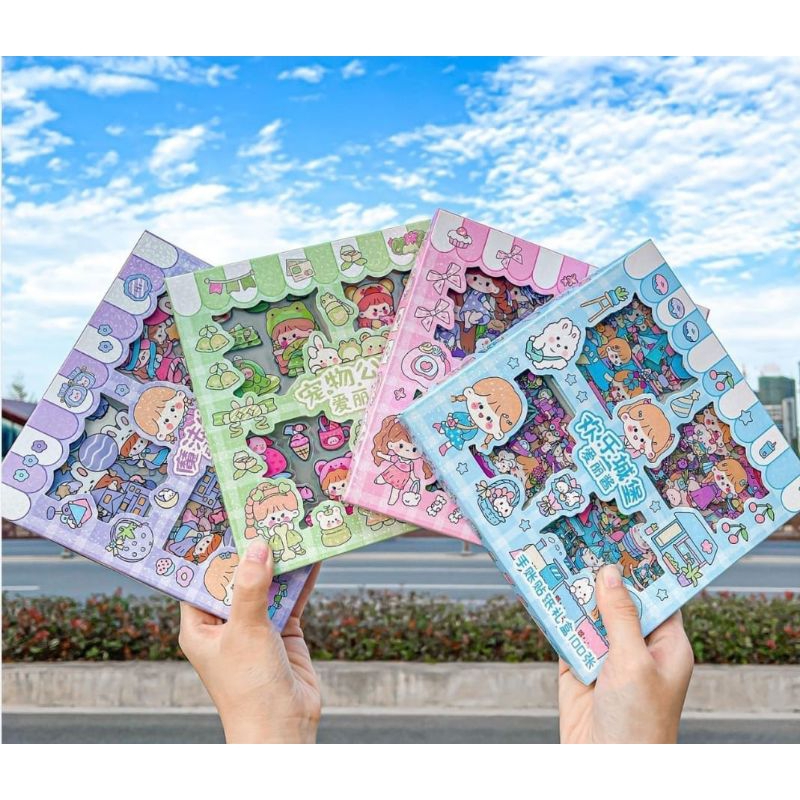 Momo Sticker Contents 100pcs 4 Colors/Viral Cartoon Sticker | Shopee ...