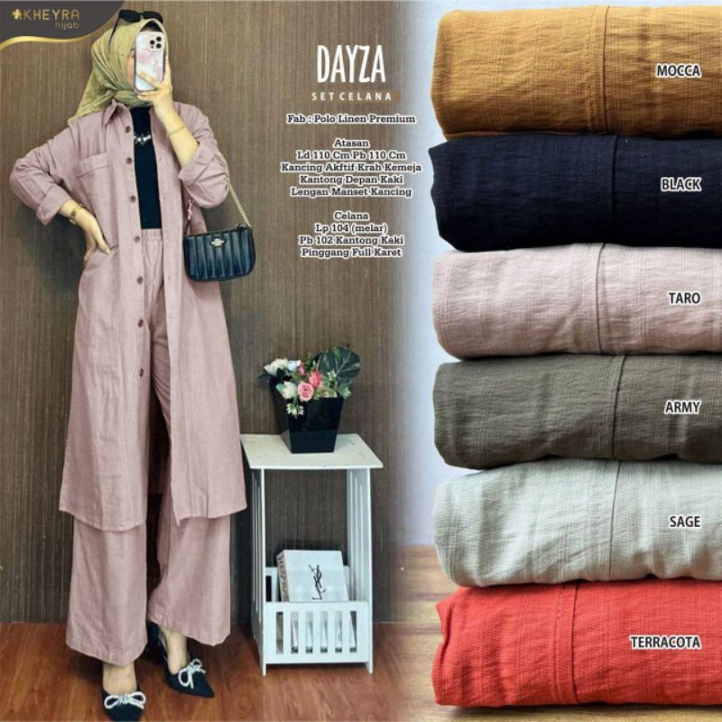 Dayza Set 2 in 1 Pants & Long Cardi Full Front Buttons || Ori LABELED ...
