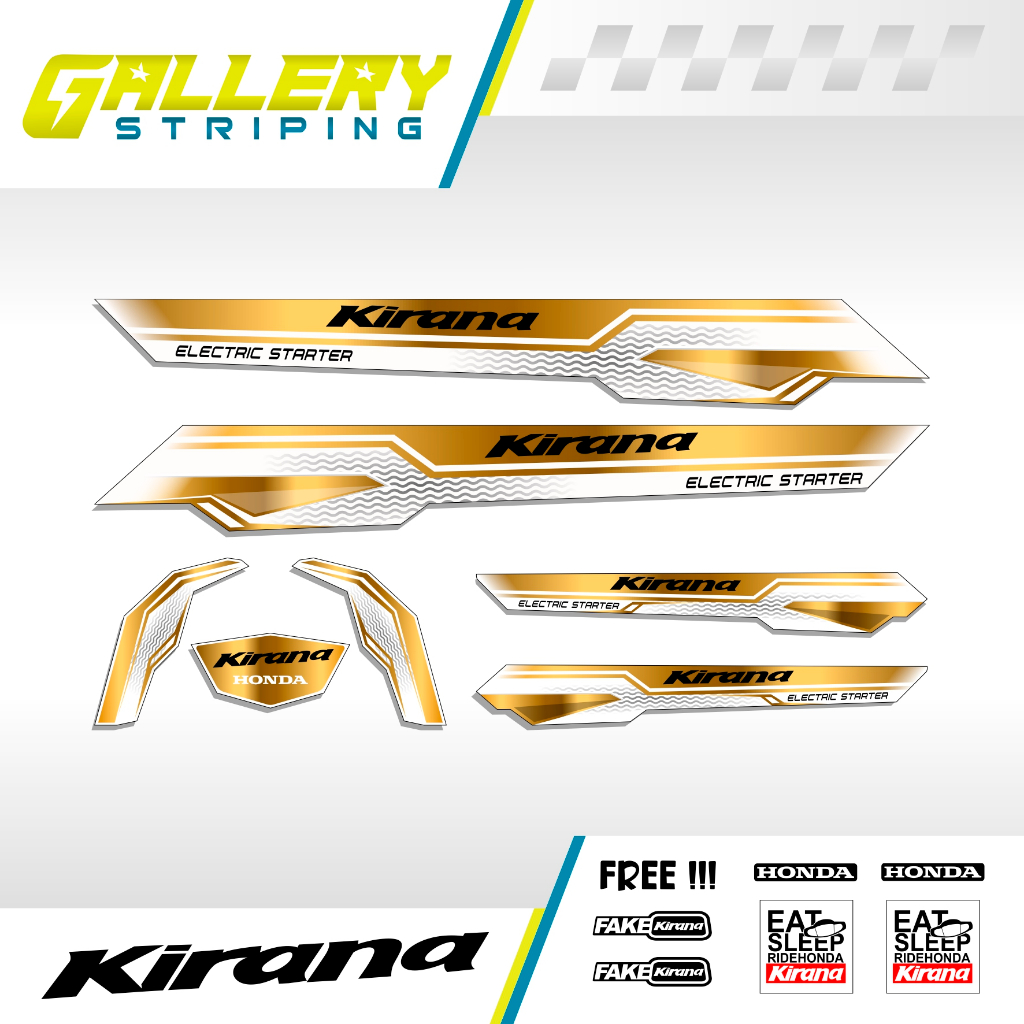Honda Kirana 125 Dream White Base Striping Sticker HK01 Body Strip ...