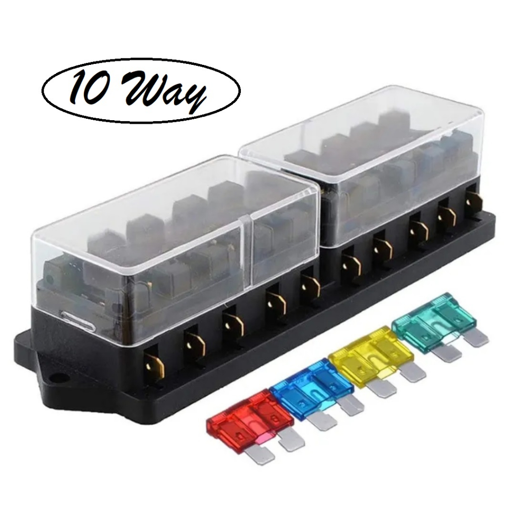 Fuse Holder 10 Way Fuse Box + Standard Fuse 10 pcs | Shopee Philippines
