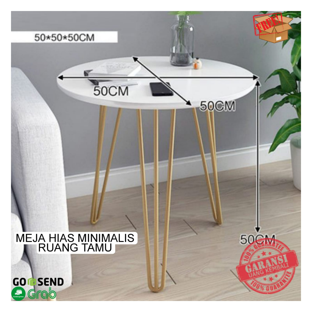 Table 50cm Round Decorative Terrace Table Round Coffee Table Gold Table ...