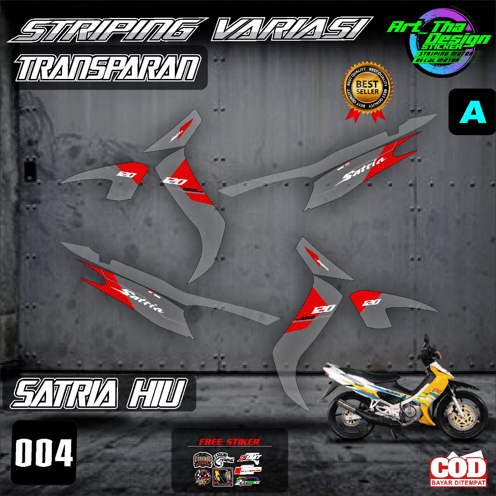 Satria Hiu 2T 004 UV Transparent Striping Sticker-Minimalist Body List ...