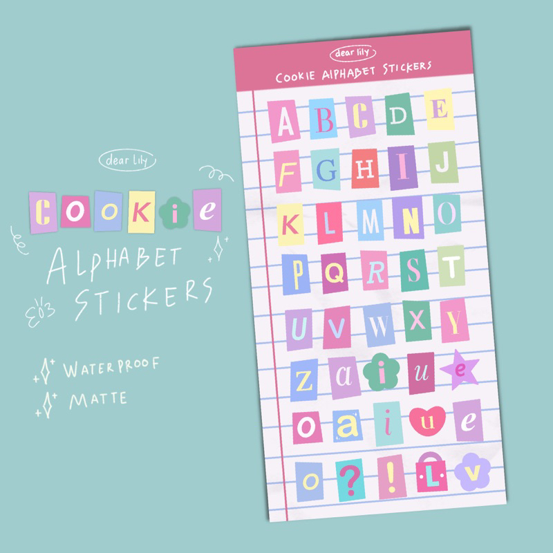 DEAR LILY - RANSOM pastel Alphabet stickers / pastel color Alphabet ...