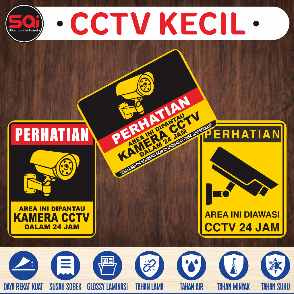 Glossy Lamination Small CCTV VINYL Sticker | Shopee Philippines