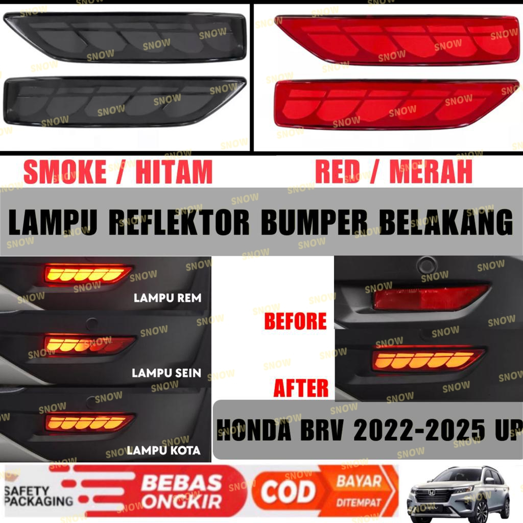 MATA Honda BRV Rear Bumper Reflector Light 2022 2023 2024 2025 Cat's ...