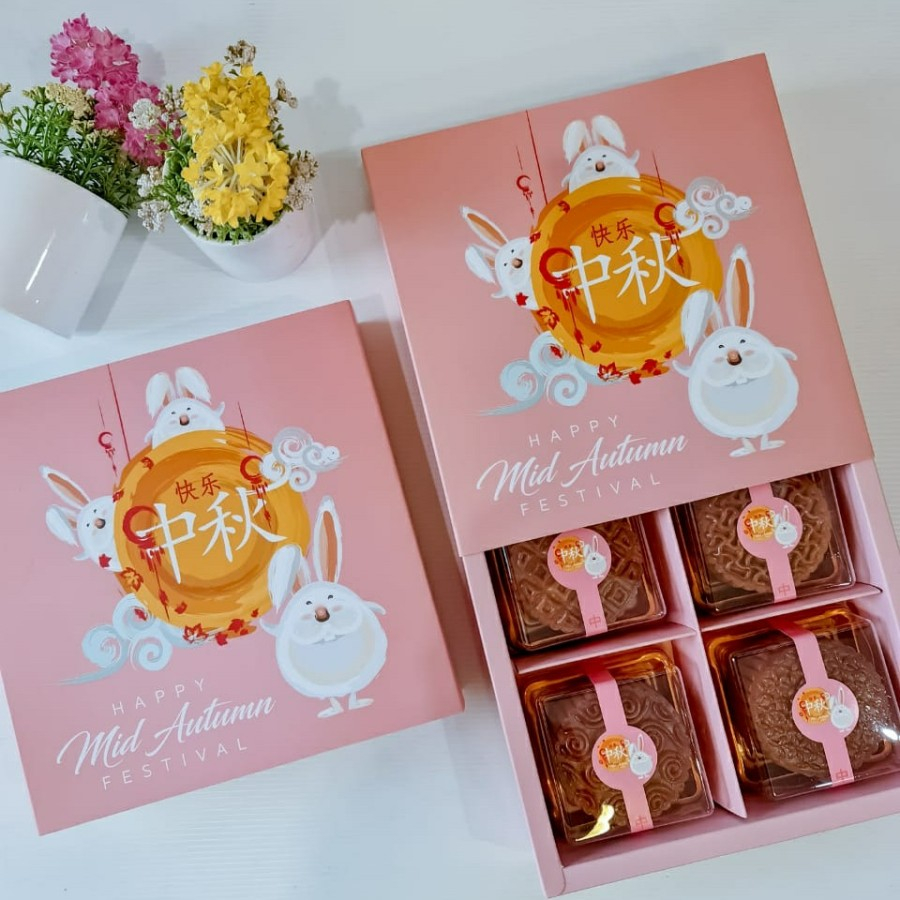 5pcs Box Mica Mooncake 100gr Box Packaging Box Mooncake Cardboard ...