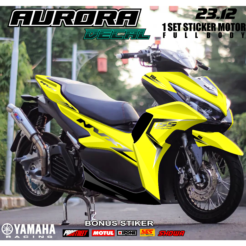 Decal Decal Sticker Striping Sticker AEROX 155 NEW Connected FULL BODY ...