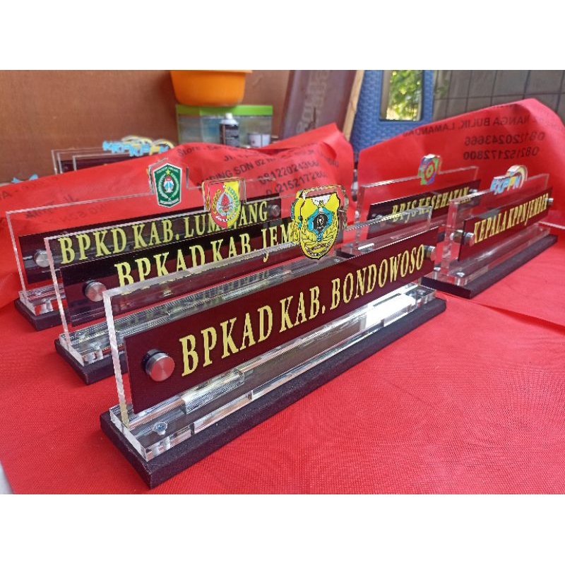 Custom logo Carved Acrylic Table Nameplate | Shopee Philippines