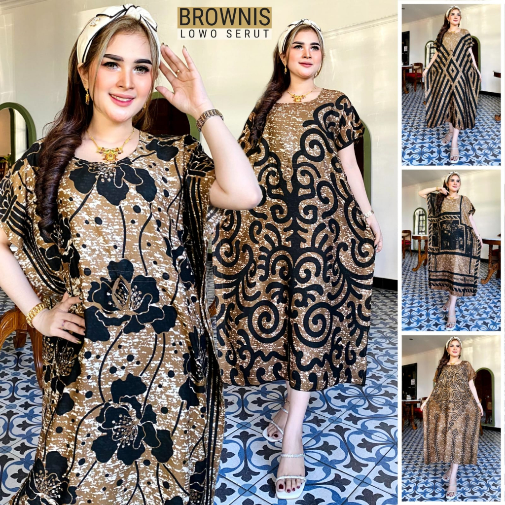 DASTER LOWO JUMBO BROWNIES SOGAN CHOCOLATE BAT KALONG LD 120 JUMBO FRONT DRESS NIGHTWEAR WOMEN'S ...